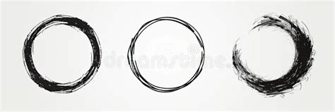 Circle Line One Frame Art Hand Single Shape Zen Drawn Abstract Round