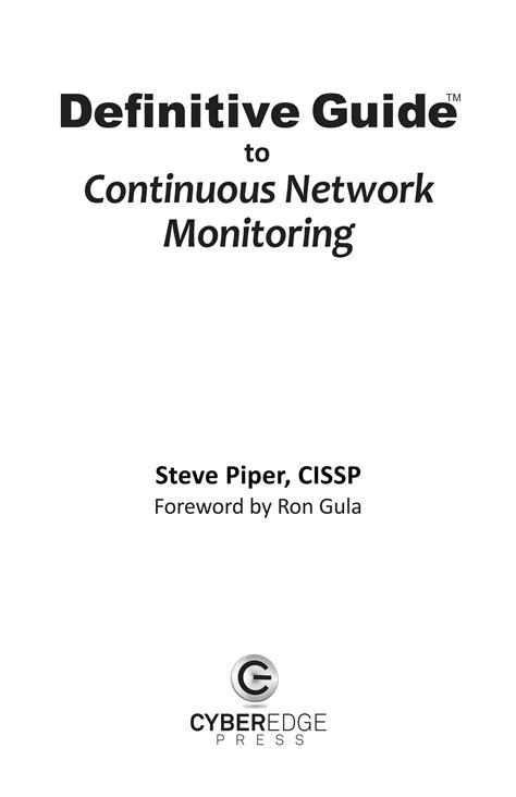 SOLUTION Definitive Guide To Continuous Network Monitoring Studypool