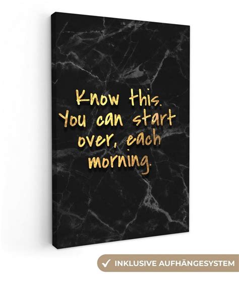 Onemillioncanvasses® Leinwandbild Zitate Motivation Gold Marmor