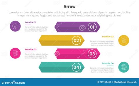 Arrow Or Arrows Stage Infographics Template Diagram With Rectangle