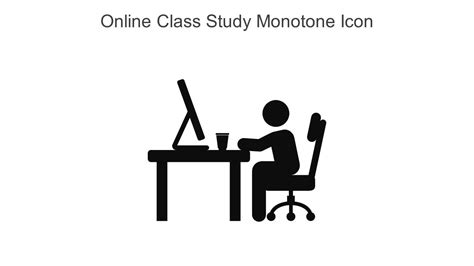 Online Class Study Monotone Icon In Powerpoint Pptx Png And Editable Eps Format PPT Sample