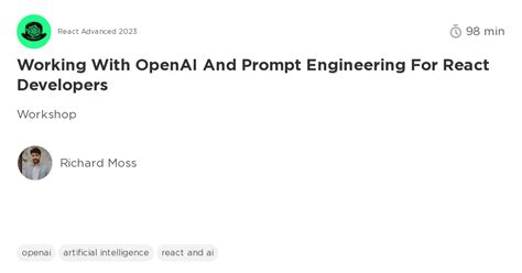 Working With Openai And Prompt Engineering For React Developers