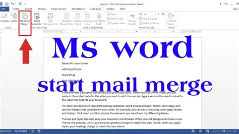 Mail Merge Mail Merge In Word Mail Merge In Ms Word Word Mail