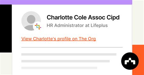 Charlotte Cole Assoc Cipd Hr Administrator At Lifeplus The Org
