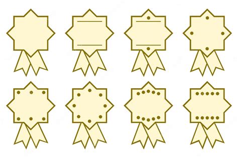 Empty Certificate Badge Label Template Premium Vector