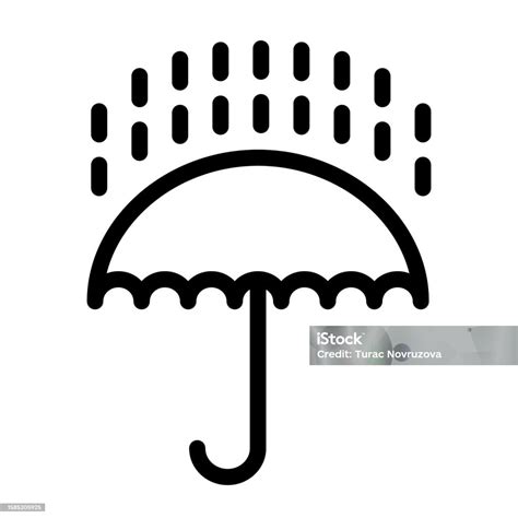 배달 패키지 라인 아이콘 배달 기호 흰색 배경에 우산 포장 벡터 기호에 서명하고 윤곽선 스타일의 모바일 개념 웹 디자인으로 건조한 아이콘을 유지합니다 벡터 그래픽 건조한에