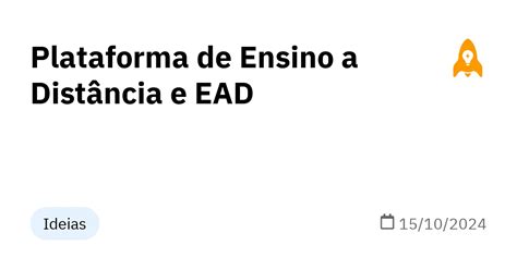 Plataforma De Ensino A Distância E Ead Ideias De Saas