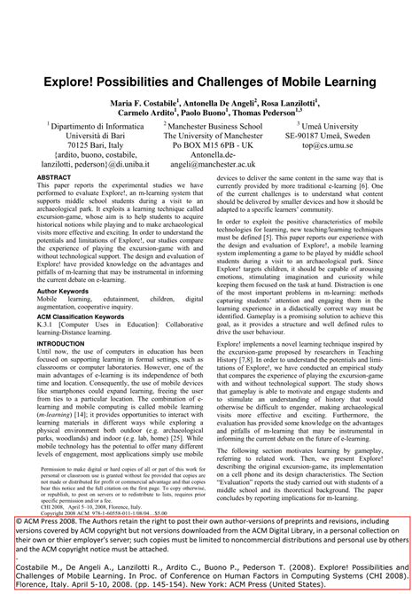 Pdf Explore Possibilities And Challenges Of Mobile Learning