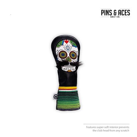Driver Head Cover Pins And Aces Mustache Sugar Skull Topgolf
