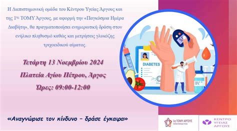 Ενημερωτική δράση για τον σακχαρώδη διαβήτη από το Κέντρο Υγείας And την