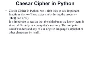 Classical cyphers python programming | PPTX