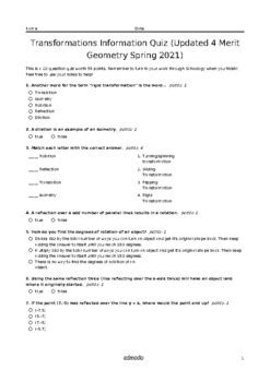 Geometry Transformations Quiz Made Through Edmodo By Shaun Weiss
