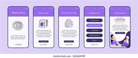 Set Ui Ux Screens Mobile App Stock Vector Royalty Free Shutterstock