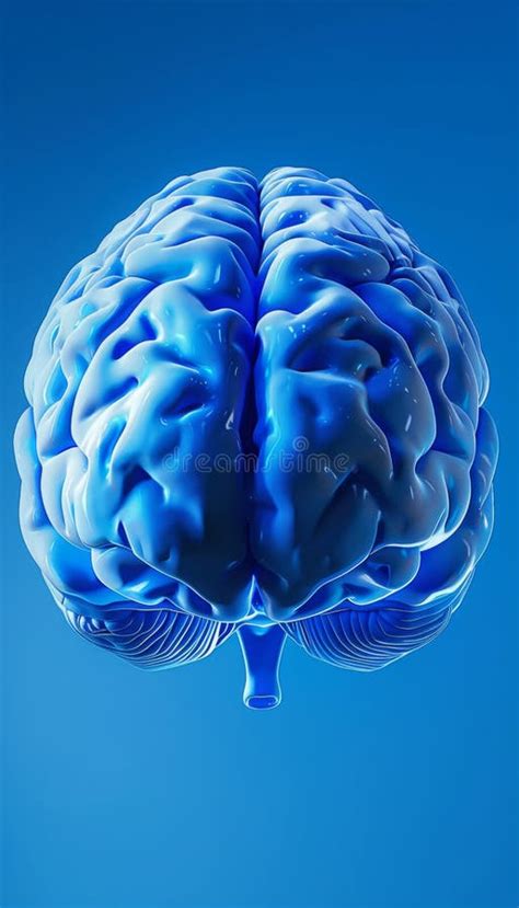 Vibrant Blue Backdrop With Detailed 3d Render Of Human Brain S Logic