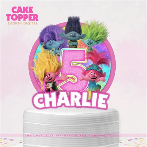 Trolls Cake Topper Birthday Printable Trolls Band Together Custom Name