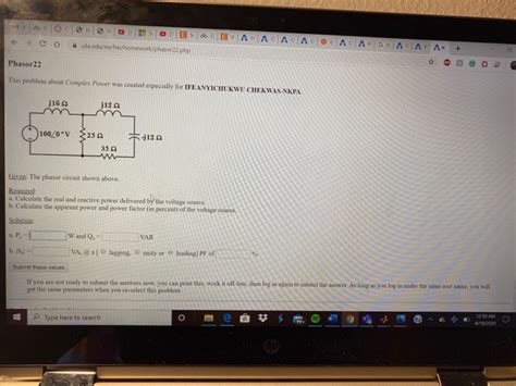Solved Phasor14 This Problem About Phasor Circuit Analysis