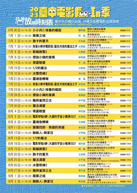 2023臺中電影fun In季─動畫chill一夏－臺中觀光旅遊網 Taichung Tourism