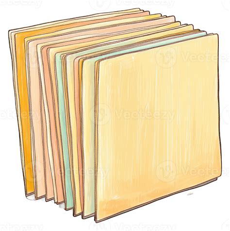 Stack Of Pastel Colored Rectangular Papers 55494246 Png
