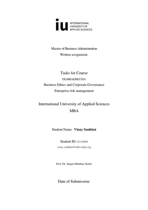 Pdf Enterprise Risk Management