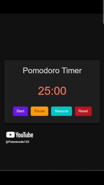 how to make pomodoro timer using html css bootstrap and javascript