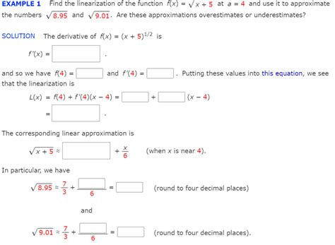 Solved Example 1 Find The Linearization Of The Function Fx