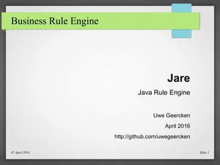 Business Rule Engine Jare Ppt