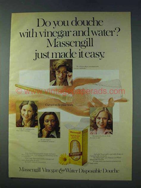 1978 Massengill Disposable Douche Ad Vinegar Water Di0284