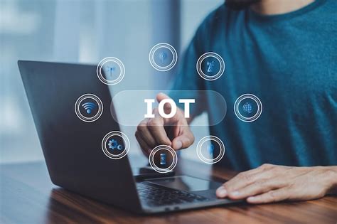 Premium Photo Iot Of Man Using Computer Internet At Home Internet Of