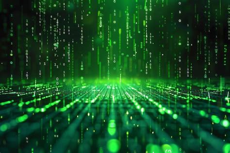 Premium Photo Illustration Of Digital Background Of Green Binary Code