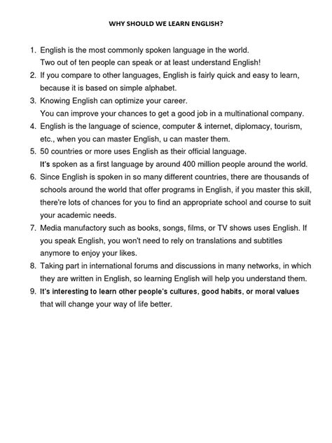Why Should We Learn English Pdf