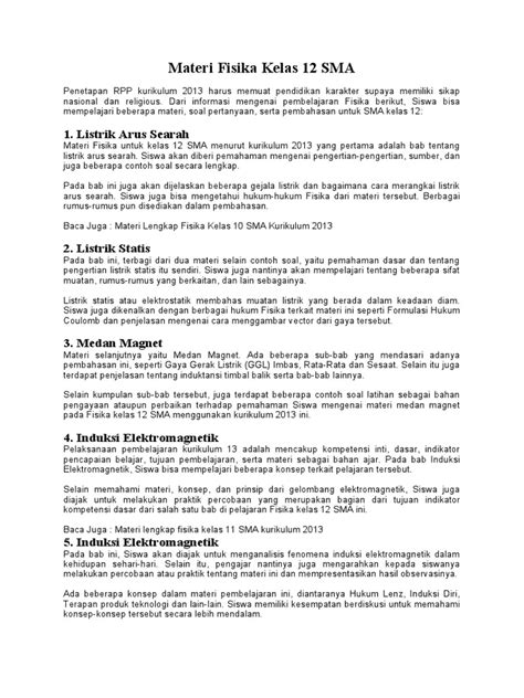 Materi Fisika Kelas 12 Sma Pdf