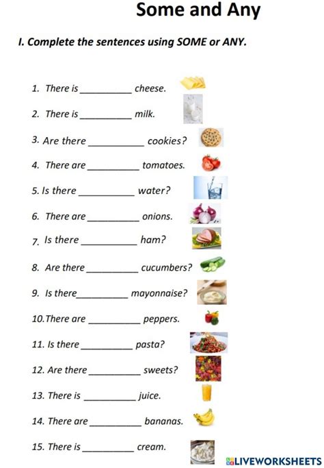 3g A An Some Any Interactive Worksheet English Grammar Exercises