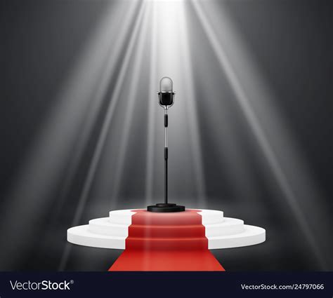 Entertainment Industry Microphone Stand On Stage Vector Image