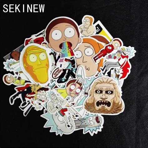35pcsbag American Drama Rick And Morty Funny Sticker Decal For Car