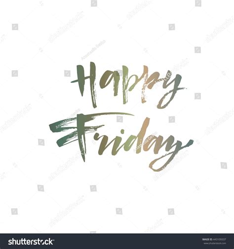 Happy Friday Card Hand Drawn Lettering Stock Vector Royalty Free