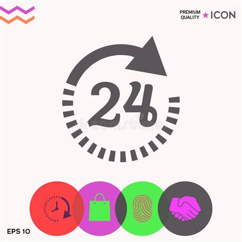 Open Around The Clock Icon Opening Hours Symbol Icon Stock Vector Illustration Of Drawing