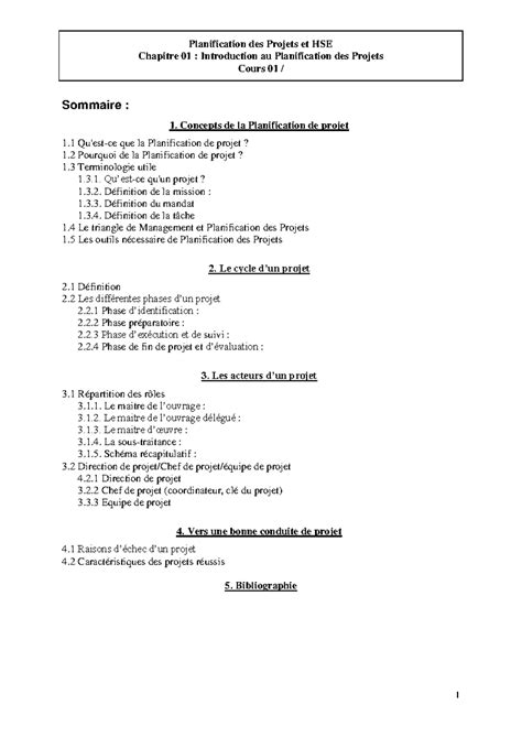 Planification Des Projets Anh Planification Des Projets Et Hse