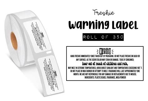 ROLL OF 350 Car Freshie Warning Labels Custom Warning Etsy