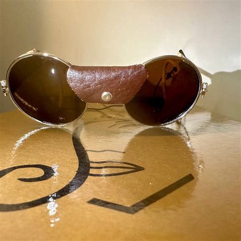Vintage Gletscherbrille Rund Leder Vintage Brillen