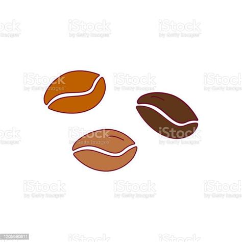 Biji Kopi Ilustrasi Stok Vektor Pada Latar Belakang Putih Terisolasi