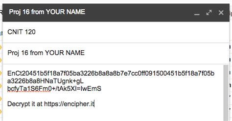 Project 16 Encipher It 10 Pts