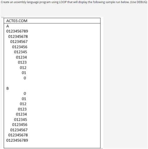 Solved Create An Assembly Language Program Using Loop That