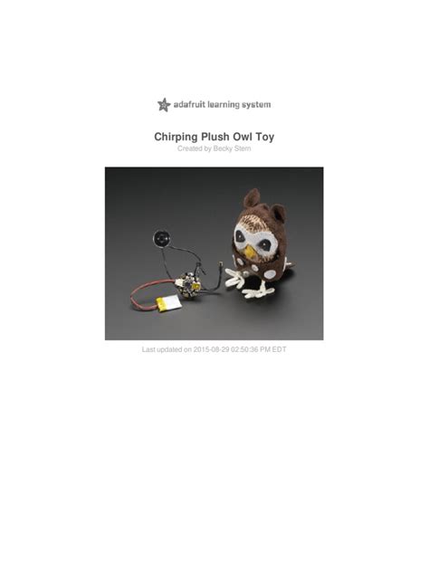 chirping plush owl toy pdf soldering resistor