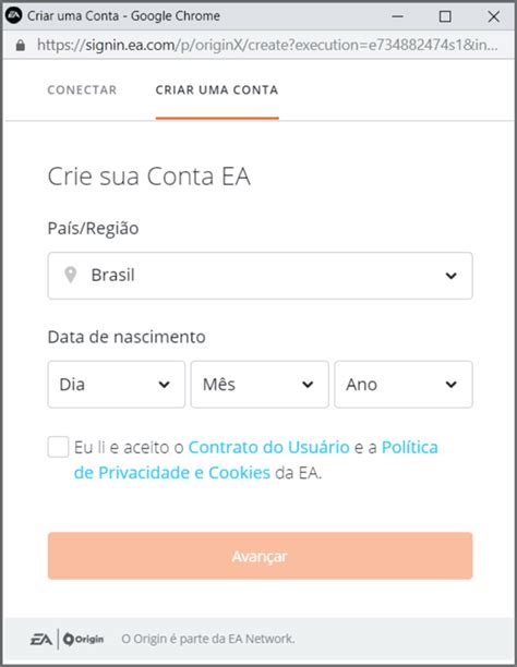 Origin Entrar Criar Conta E Recuperar Senha Site Games EA Sports