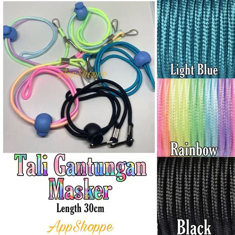 Jual Tali Pengait Gantungan Masker ParaCord Rope Adjustable Colors Cm Shopee Indonesia