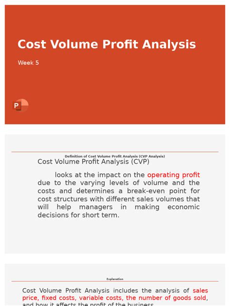 Week 5 Cost Volume Profit Analysis Pdf