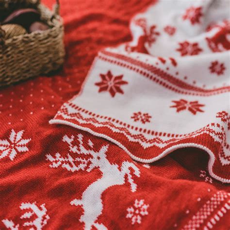 Christmas Snowflake Throw Blanket Knitfirst