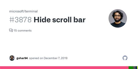 Hide Scroll Bar · Issue 3878 · Microsoftterminal · Github