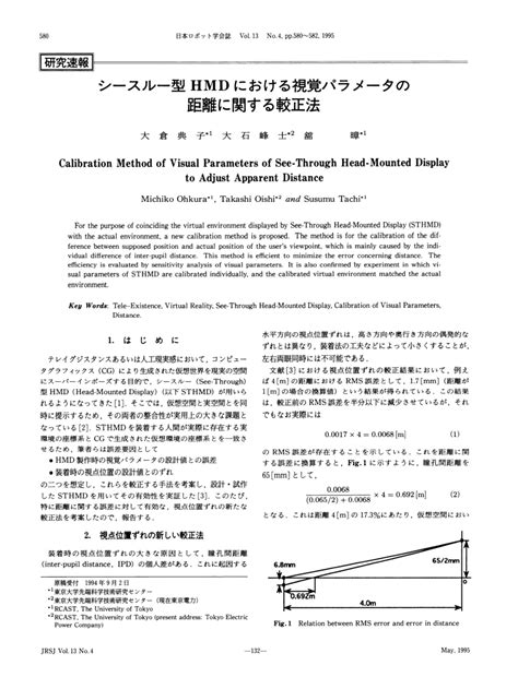 Pdf Calibration Method Of Visual Parameters Of See Through Head Mounted Display To Adjust