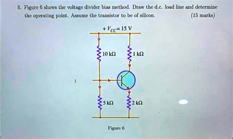 Figure 6 Shows The Voltage Divider Bias Method Draw The Dc Load Line